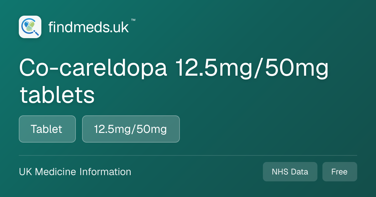 Co-careldopa 12.5mg/50mg tablets | findmeds.uk™