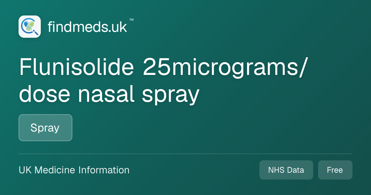 Flunisolide 25micrograms/dose nasal spray | findmeds.uk™